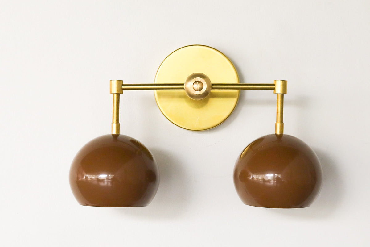 Fudge Brown Loa Sconce - Double Ball Bubble Pop Wall Light｜OODIOO – Oodioo
