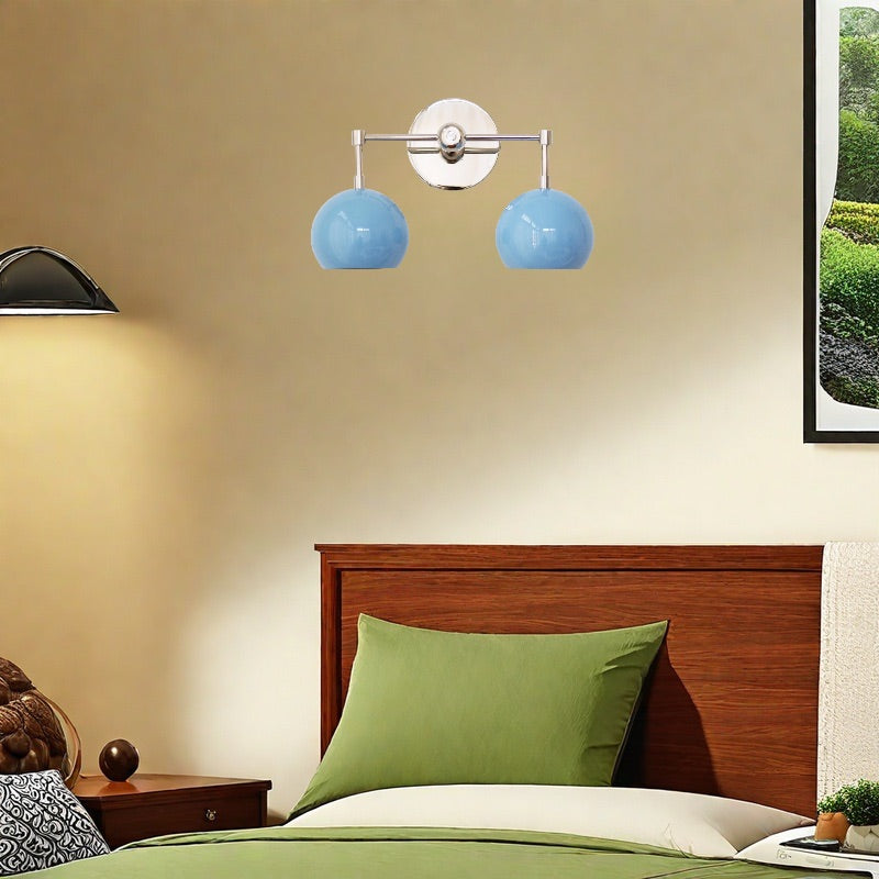 Celestial Blue Loa Wall Sconce Double Ball Shades Vanity Light｜OODIOO ...