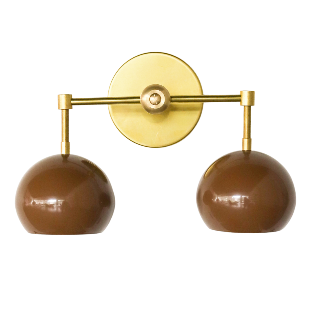 Fudge Brown Loa Sconce - Double Ball Bubble Pop Wall Light｜OODIOO – Oodioo